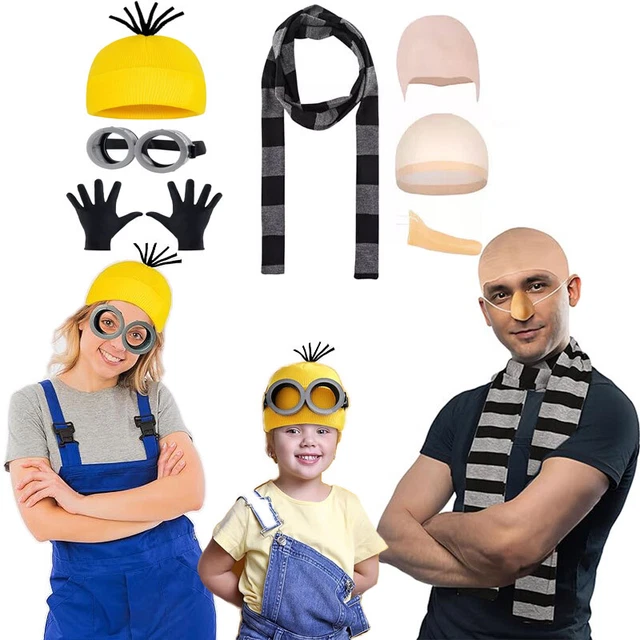 DESPICABLE ME GRU Cos Kits Minions Cosplay Bald Cap Scarf Nose ...