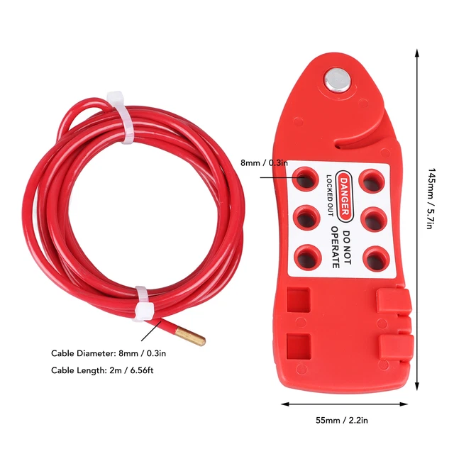 ADJUSTABLE CABLE LOCKOUT Fish Shaped Stainless Steel Safety Cable Lock ...