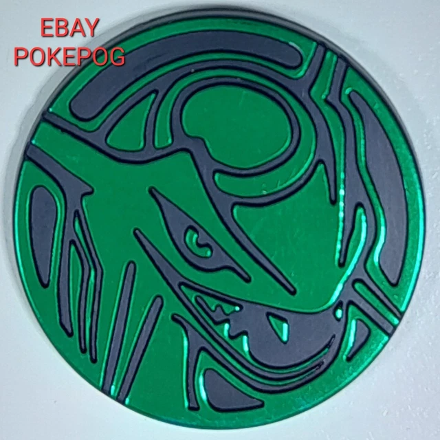 2008 RAYQUAZA R Pokemmon Emerald Green Non Holofoil Pog Coin Token Ø ...