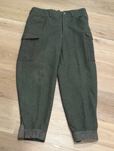 VINTAGE 1941 WW2 SWEDEN Heavy Wool Army Trousers Cargo Pants Swedish ...