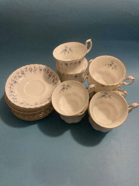 ROYAL ALBERT MEMORY Lane Bone China Set Of 10 Tea Cups & Saucers ...