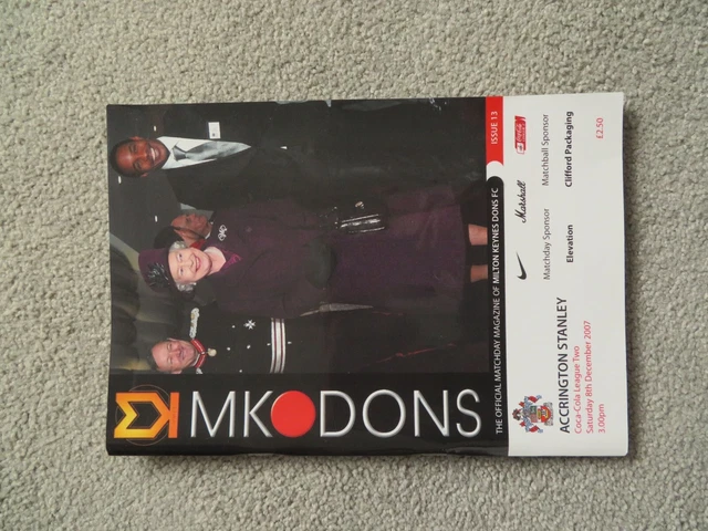 3 MK DONS Football Programmes, Tickets & Match Day Team Sheets £1.99 ...
