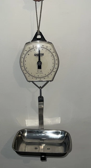 VINTAGE SALTER 235 6S Hanging Scales Retro Model Tray Basket Kitchen ...