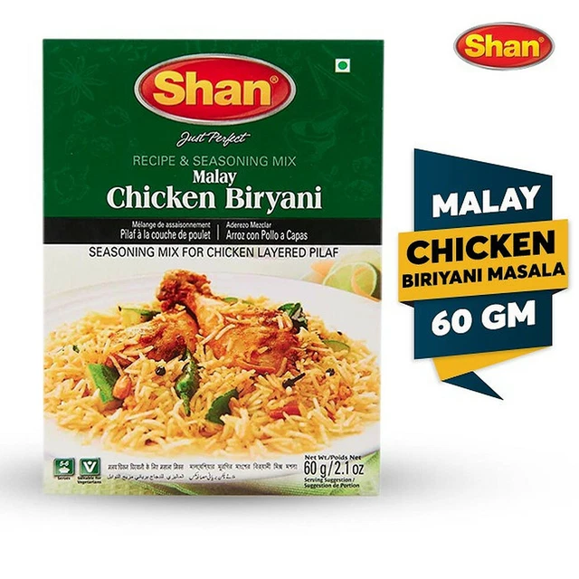 SHAN MASALA MALAY Chicken BIRYANI SPICE MIX Packet of 3 X 60gm EUR 14 ...