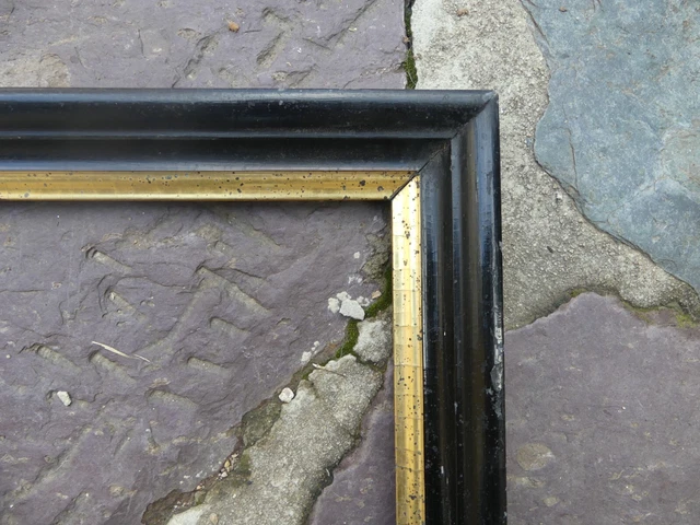 SUPERBE GRAND CADRE moulure laquée noir, filet doré, NAPOLEON III, fin ...