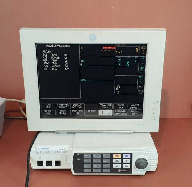 PATIENT MONITOR GE Solar 8000M Anesthesia+Tram Rac 4A+SAM Gas Module ...