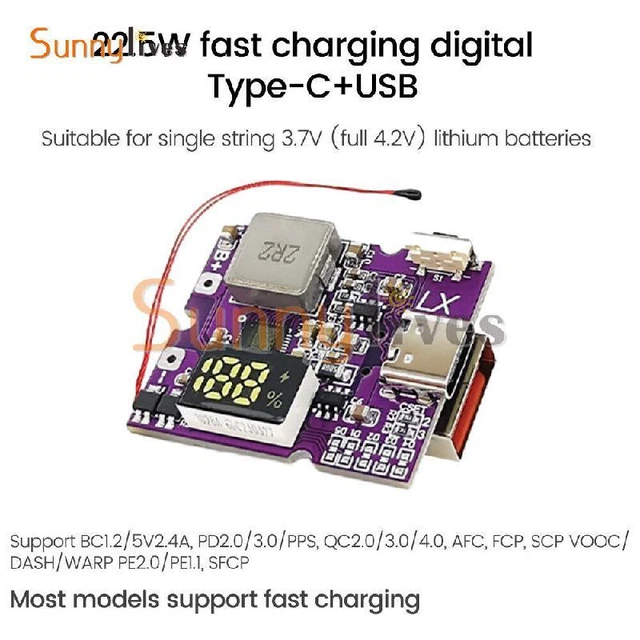 PD3.0/PD2.0 22.5W POWER Bidirectional Fast Charging Power Module DIY ...
