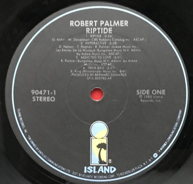 LP ROBERT PALMER "Riptide" Original 1985 Island [SRC Press] EX/EX EUR ...