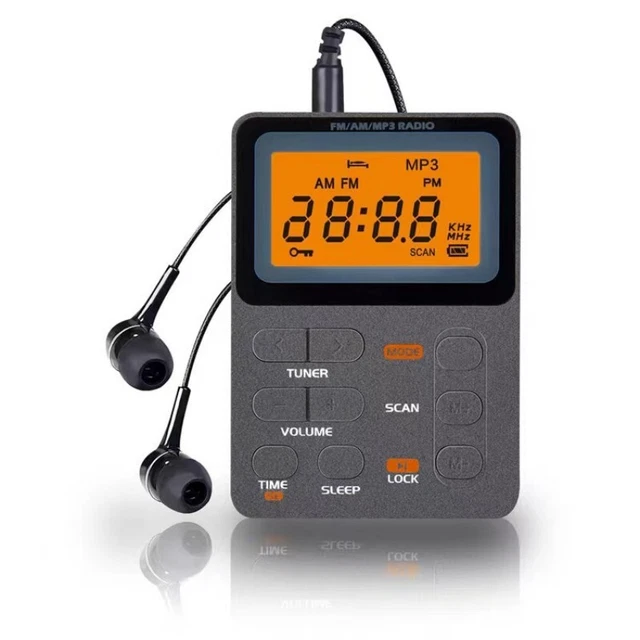 AM/FM MINI PERSONAL Portable Radio Digital Tuning Walkman with LCD ...