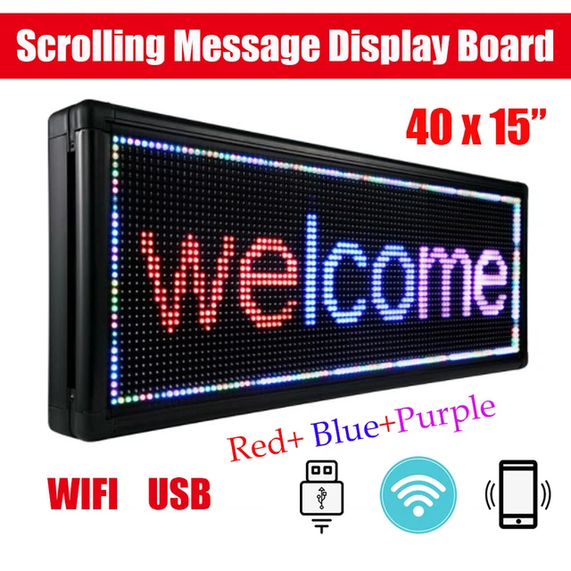40& X 15& LED Digital DIY Programmable Scrolling Message Sign ...