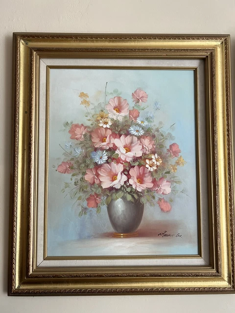 ROBERT COX GEMÄLDE im Rahmen. Original Öl auf Leinwand. Blumen in Vase. EUR 175,49 - PicClick DE
