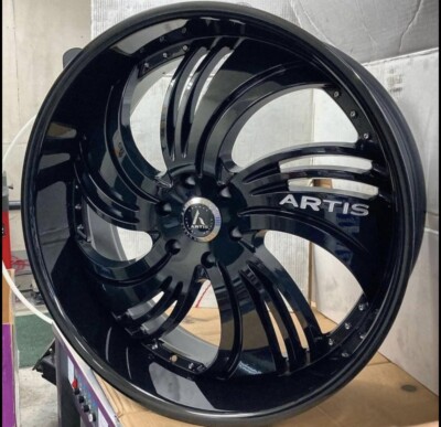 24& INCH GLOSS Black Avenue STAGGERED BLANKS Wheels Rims 22 26 EUR 2. ...