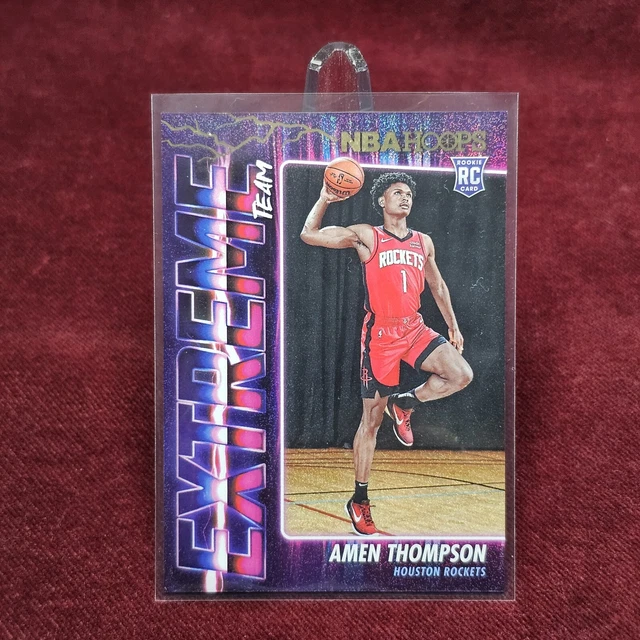 2023-24 NBA HOOPS Amen Thompson RC Extreme Team Foil Houston Rockets Rc ...