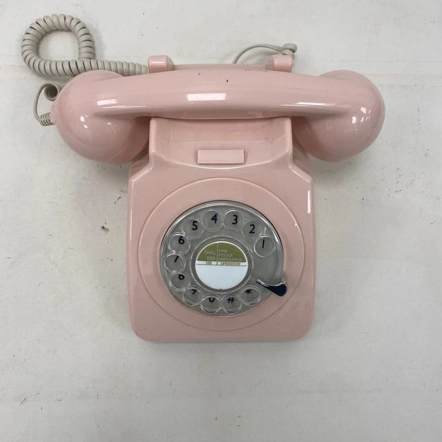 GPO RETRO GPO746RP Desktop Rotary Dial Telephone - Carnation Pink £29. ...