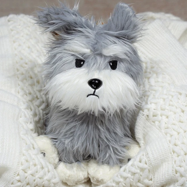 CUTE CARTOON SAD And Happy Expressions Schnauzer Plush Toy For Kids ...