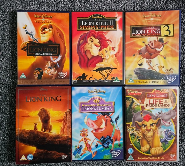 WALT DISNEY THE Lion King Trilogy DVD Bundle 1 - 3 Movies & Live Action ...