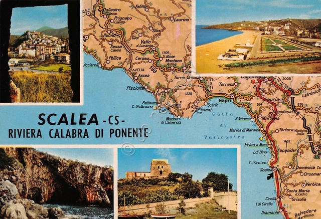 CARTOLINA SCALEA VEDUTE varie e mappa anni '70 EUR 5,00 - PicClick IT