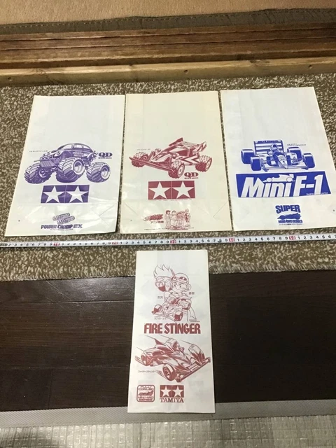 TAMIYA MINI 4WD RC Paper Bag Set 4 Sheets Used Vintage Not for Sale £ ...