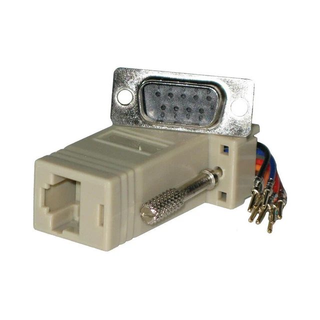 RS232 SERIAL DB9 Male to 8P8C RJ45 Female Modular Adapter Connector $7. ...