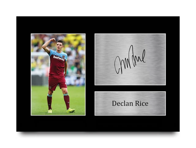 DECLAN RICE A4 West Ham United Gifts Printed Autograph Picture for ...