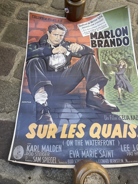 ANCIENNE AFFICHE DE Cinéma Marlon Brando Sur Les Quais Columbia Films 1954 EUR 69,00 - PicClick FR