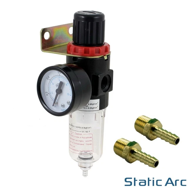 MINI AIR PRESSURE Filter Regulator Gauge Water Trap Moisture Dust ...