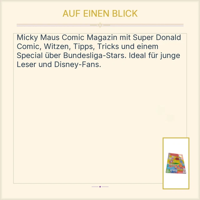 MICKY MAUS COMIC Magazin Walt Disney Egmont Ehapa Donald Bundesliga ...