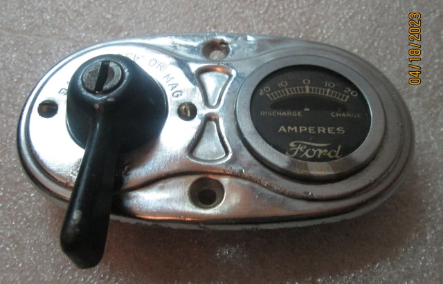 VINTAGE ANTIQUE 1926 - 1927 Ford Model T Ignition Switch Dash Gauge No ...