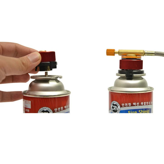 METAL CAMPING GAS Stove Mini Outdoor Cooking Burner Gas Conversion Head ...