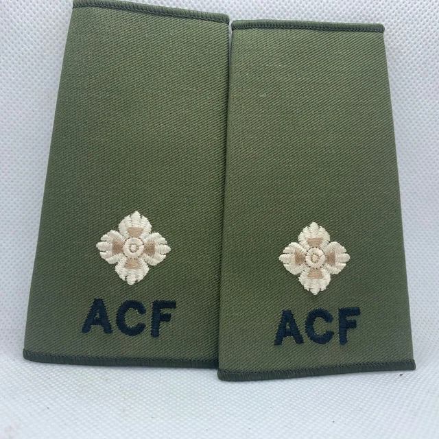 CADET ACF OD Green Rank Slides / Epaulette Pair Genuine British Army ...