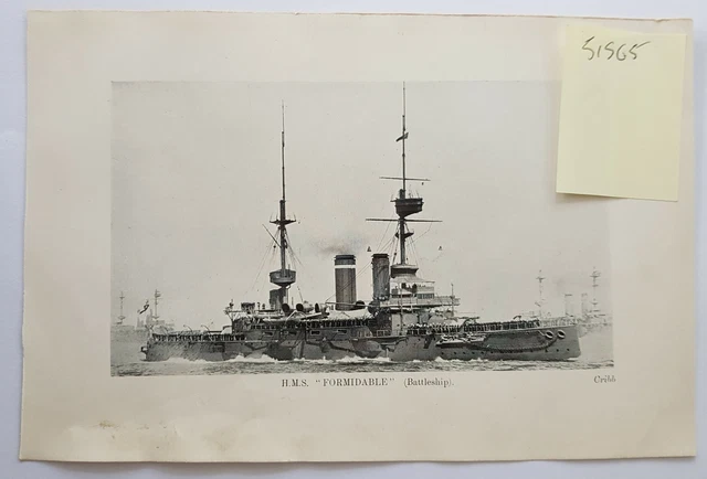CRIBB WW1 BATTLESHIP 1915 Photo Print HMS Formidable HMS Queen £9.95 ...