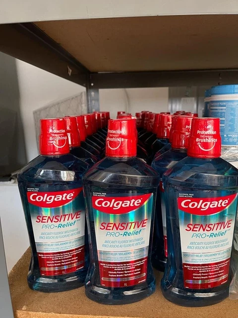 COLGATE SENSITIVE PRO-RELIEF Anti-Cavity Fluoride Mouthwash 1L - PACK ...