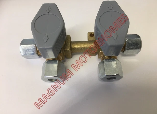 CARAVAN/MOTORHOME 2 WAY Gas Manifold / Gas Tap 8mm Truma £26.50 ...