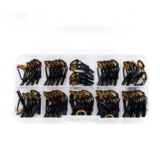 BLACK+GOLD BOX TIP Top Guides Rod Guide Rod Repair Kit Stainless Steel ...