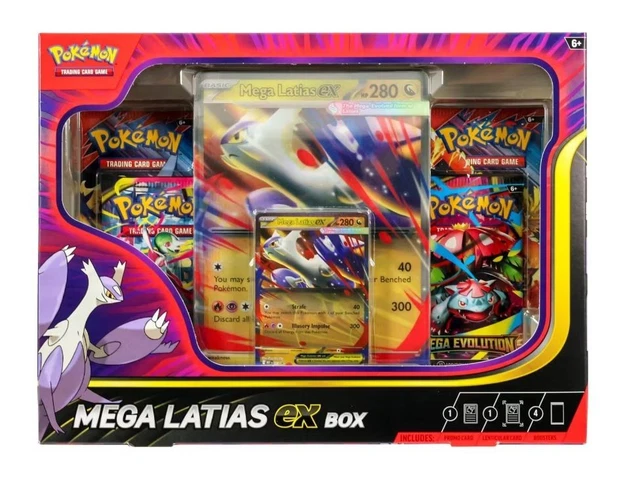 POKEMON MEGA EVOLUTION Mega Latias Ex Box Factory Sealed with 4 Booster ...