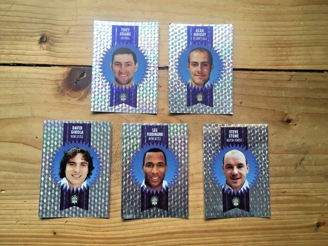 5 PANINI PREMIER League Pfa 97 Shiny Foil Football Stickers David ...
