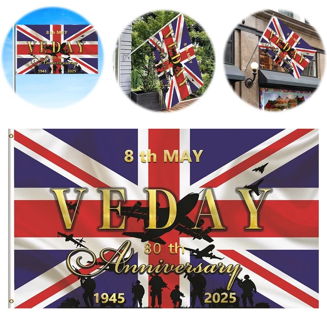 VE DAY 80TH Anniversary Victory In Europe Decorations Memorabilia Flag ...