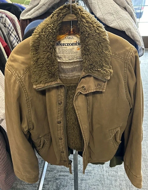 VTG 90S ABERCROMBIE & Fitch Kids Adirondack Jacket Sherpa Lined Work Coat Sz L £52.71 - PicClick UK