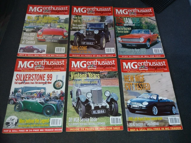 JOB LOT MG Enthusiast Magazine 1999 Mgb Mgf Midget Rv8 18/80 K3 ...