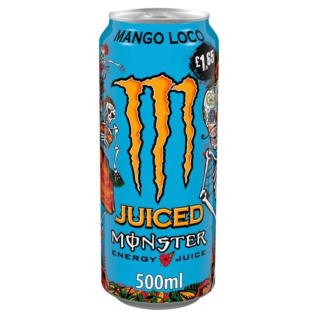 MONSTER ENERGY JUICED Mango Loco Energy Drink 500mL Cans (PACK OF 12 ...