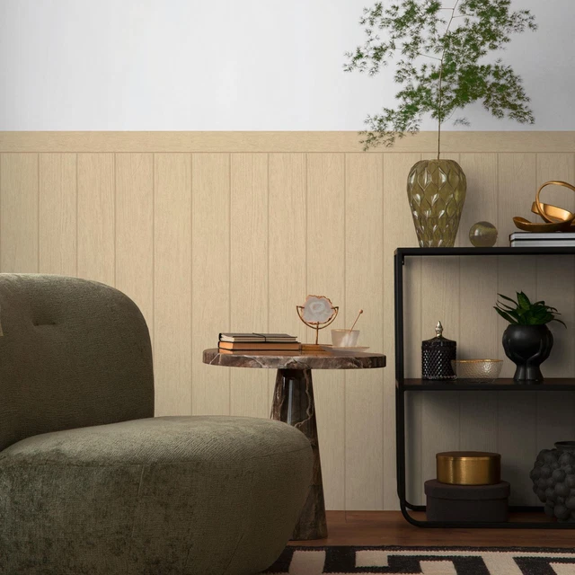 RÉALISTE BOIS LAMBRIS Peint Dado Vinyle Lattes AS Creation 39803-3 ...