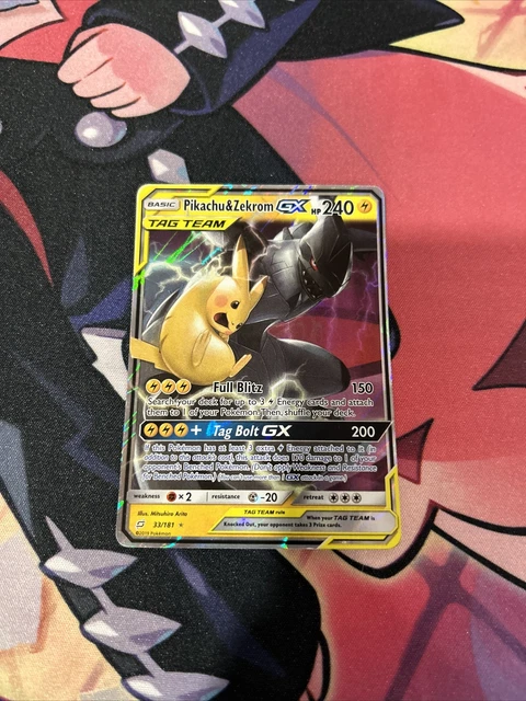 PIKACHU & ZEKROM GX - 33/181 - Pokemon Team Up Sun & Moon Ultra Rare Card MP $6.50 - PicClick CA