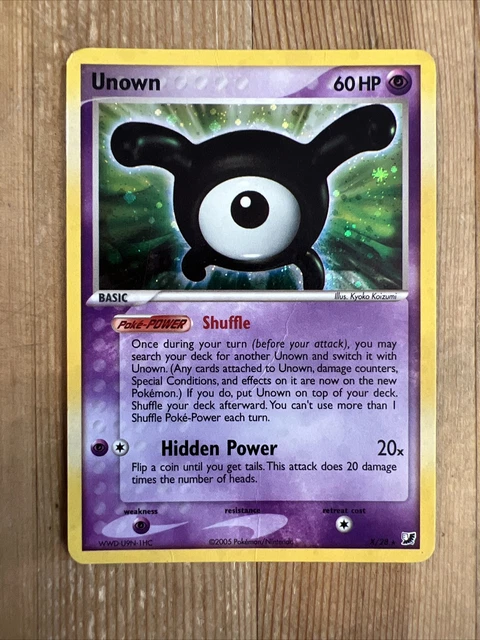 POKÉMON TCG UNOWN X EX Unseen Forces X/28 Holo Holo Rare DMG $16.99 ...