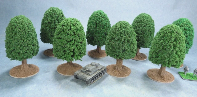 8 MODEL TREES for 15mm to 20mm wargames and Flames of War £18.99 ...