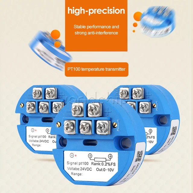 4-20MA 0-10V TEMPERATURE Sensor Transmitter Module PT100 Transmitter ...