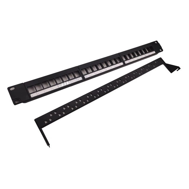 24 PORT KEYSTONE Jack Blank Patch Panel Plate Cat5 Cat6 RJ45 19" Rack ...