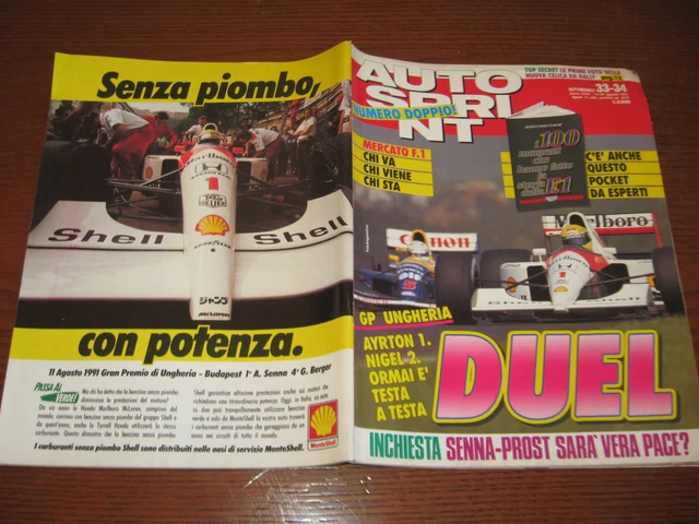 AUTOSPRINT 1991/33-34=COVER AYRTON Senna=Golden Moments History Inserted Formula 1= £8.59 ...