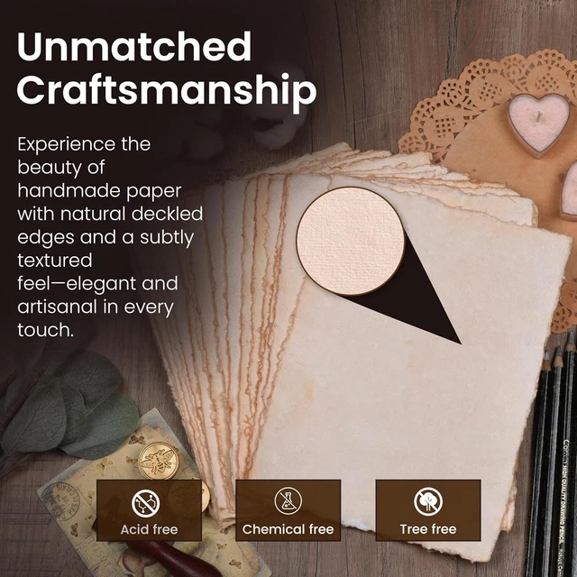 WATERCOLOR PAPER MIXED Media 150 GSM Thick Deckle Edge Virgin Cotton (S ...