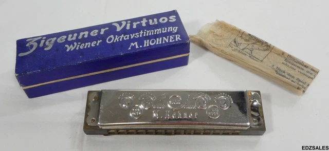 VINTAGE M HOHNER Zigeunervituos Wiener Oktavstimmung German Harmonica w ...