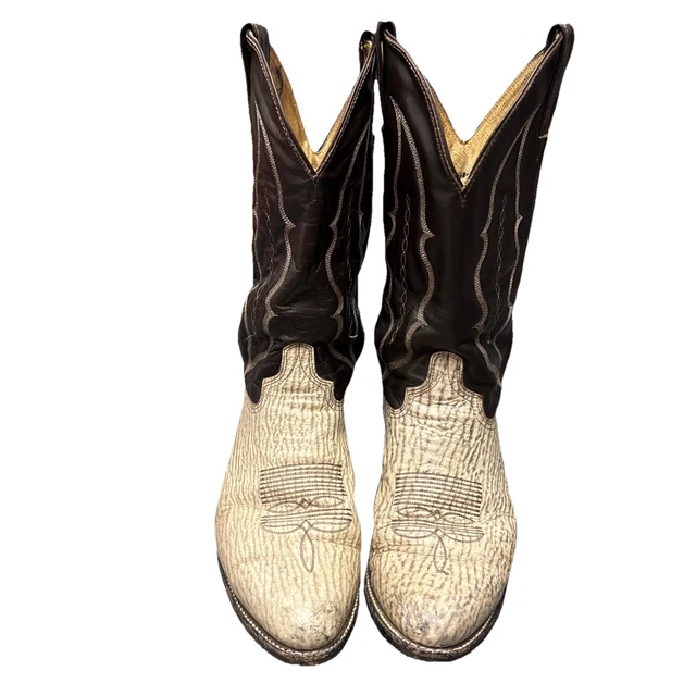 ABILENE COWBOY Boots Men’s 11D Grey Brown Sharkskin? Leather Made USA ...